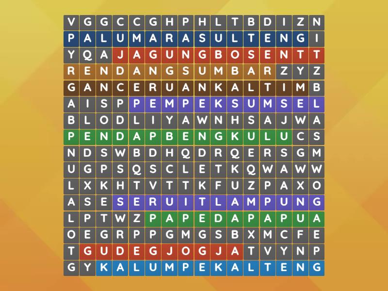 MAKANAN KHAS INDONESIA - Wordsearch