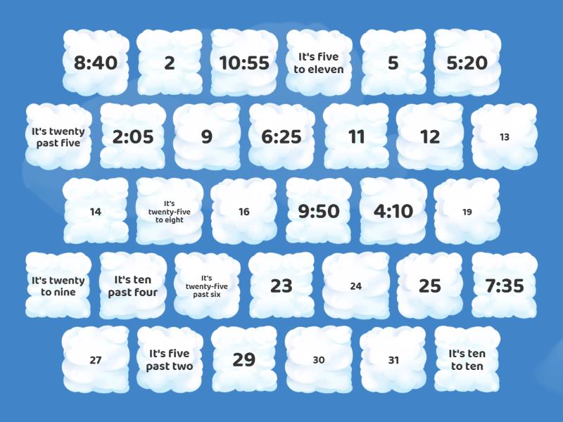 Telling the time - Matching pairs