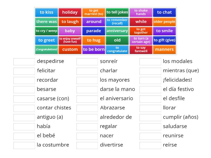 4B Vocabulary - Match up