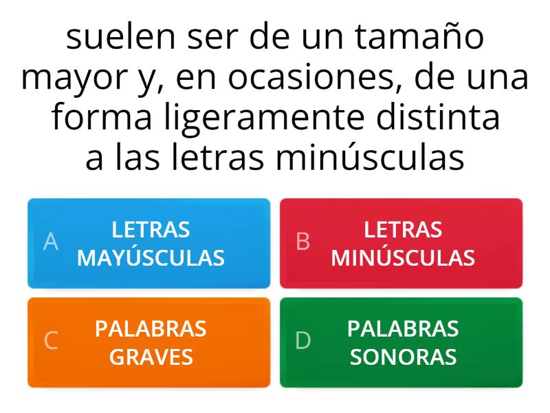 LETRAS MAYÚSCULAS - Quiz