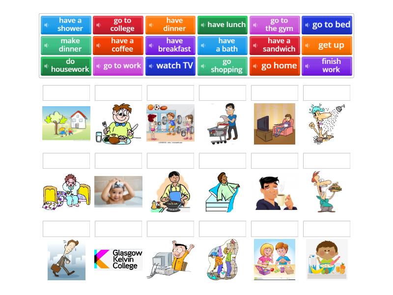 Vocabulary Typical Day Match Up