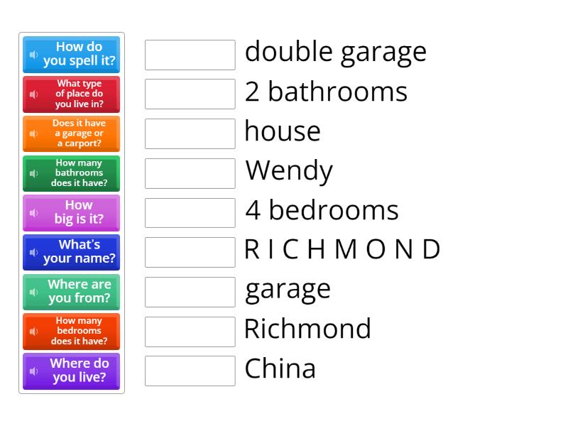 Housing questions with answwer - Match up
