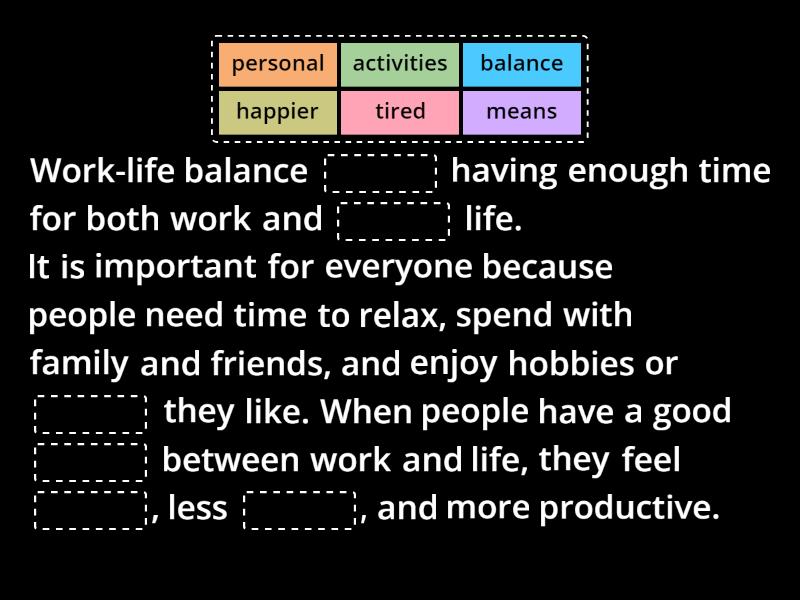 Work-Life Balance - Complete the sentence