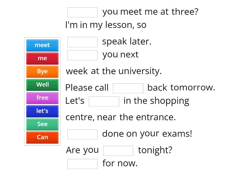 Short messages - Complete the sentence