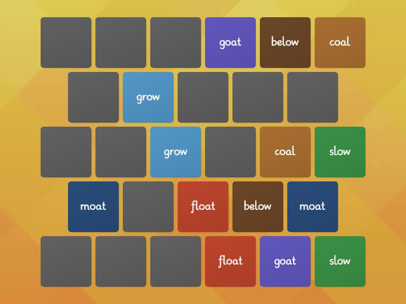 Week 22: oa vs. ow - Matching pairs