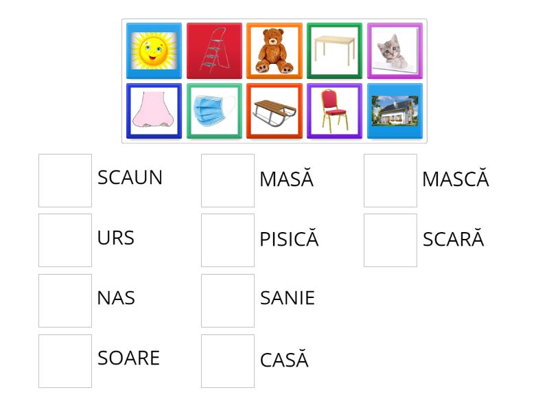 Joc Sunetul și litera S - clasa pregatitoare - Potrivește