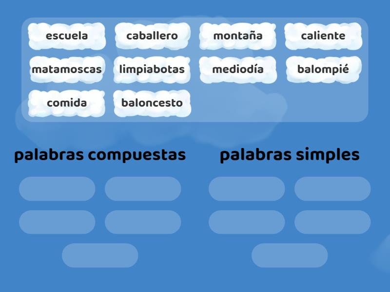 Palabras simples y compuestas - Group sort