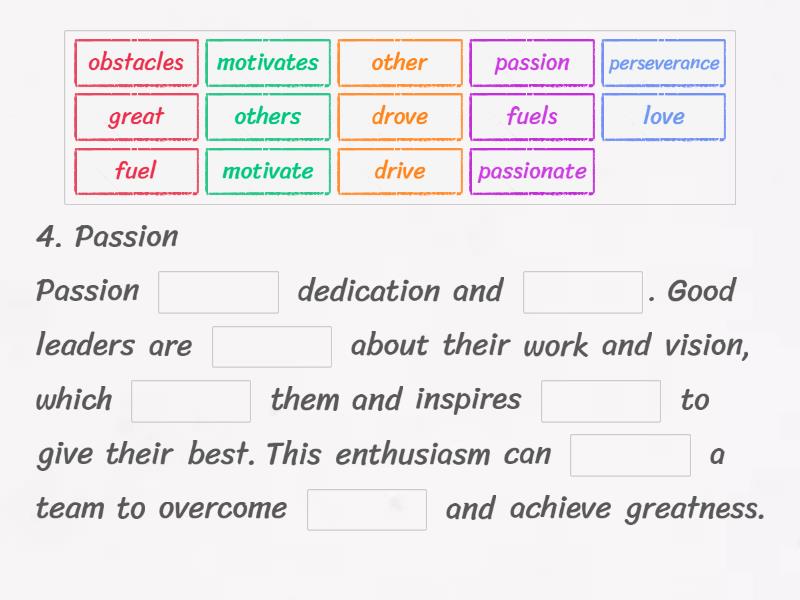 Leadership 4 -6 - Complete the sentence