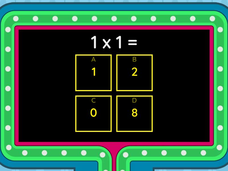 Multiplication Facts to 5x5 - Gameshow quiz