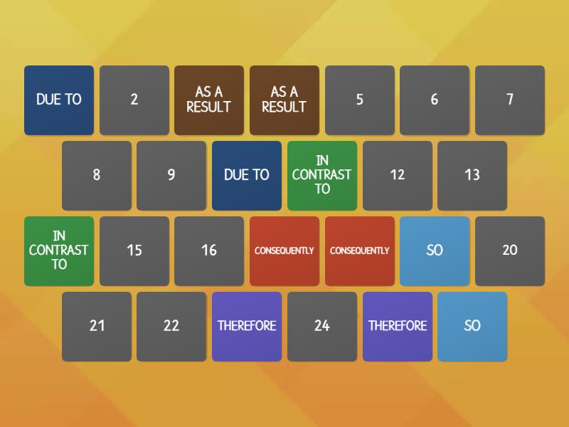 LINKING WORDS memory - Matching pairs