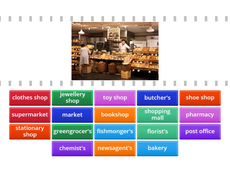 Types of Shops - Find the match