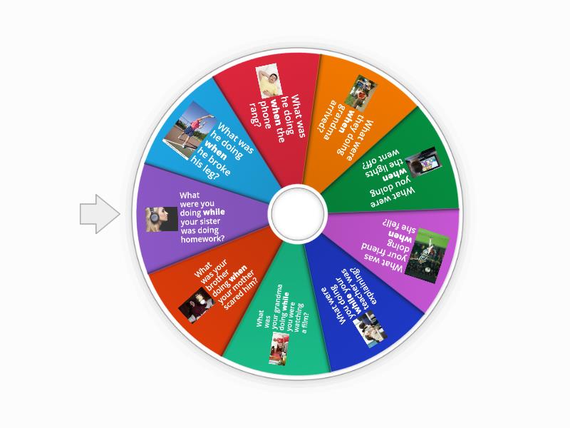 Past Simple and Past Continuous - Random wheel