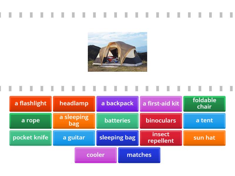 OC Camping Vocabulary - Find the match