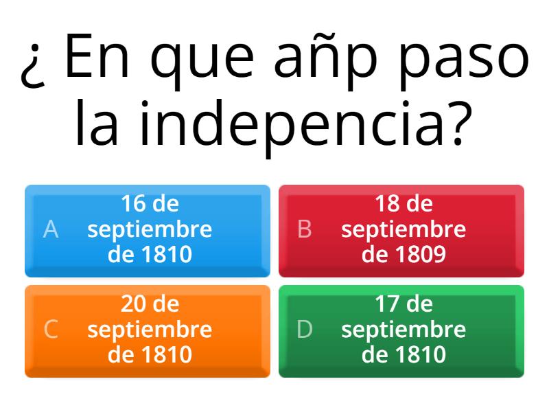 LA INDEPENDENCIA DE MEXICO - Quiz