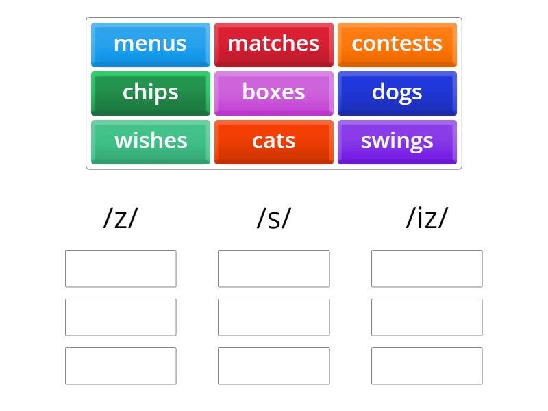 Suffix -s, -es - Group sort