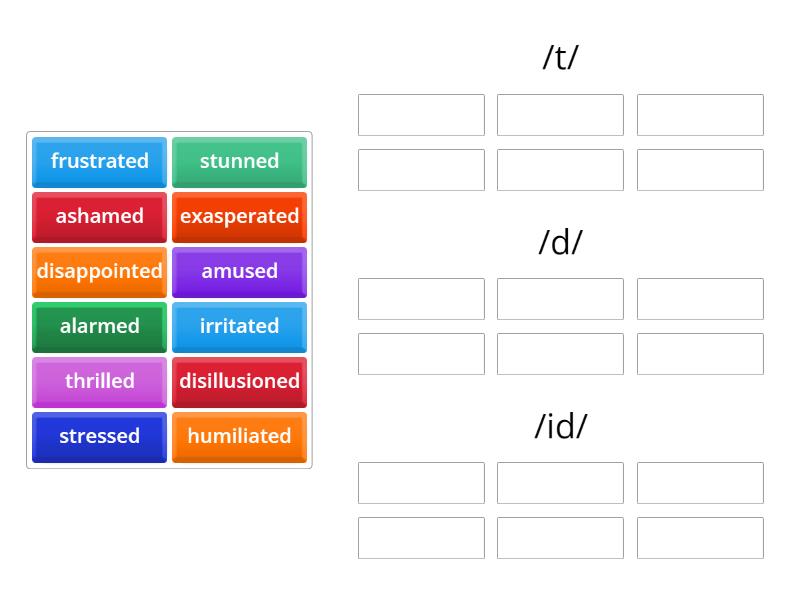 2A -ed ending - Group sort