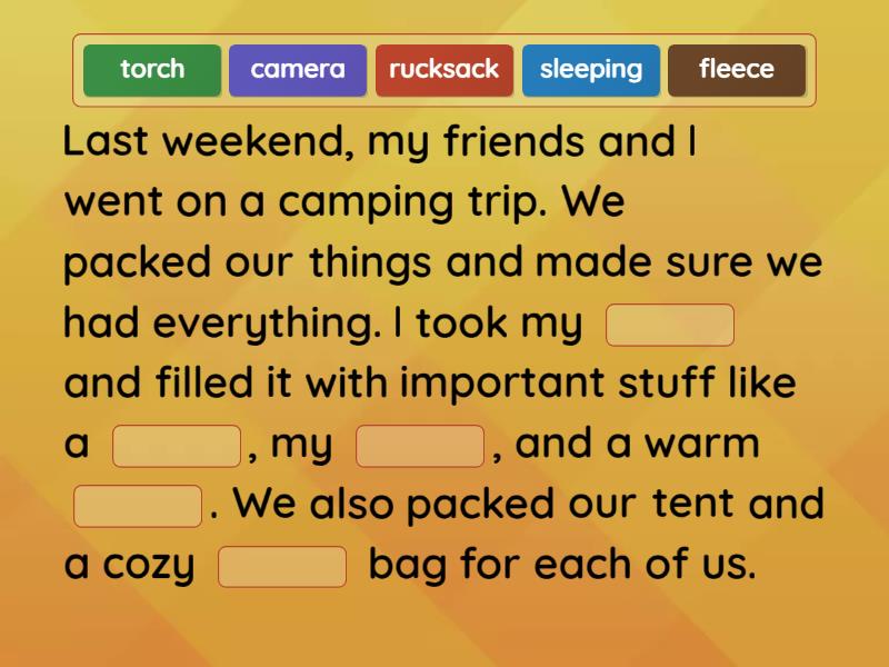 Interactive 3 unit 3 equipment - Complete the sentence