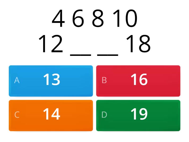 Complete the missing numbers! - Quiz