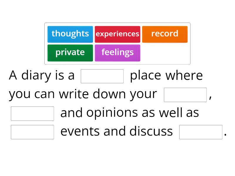 P5_Book 10_Unit 2_Text Type_Diary entry - Complete the sentence