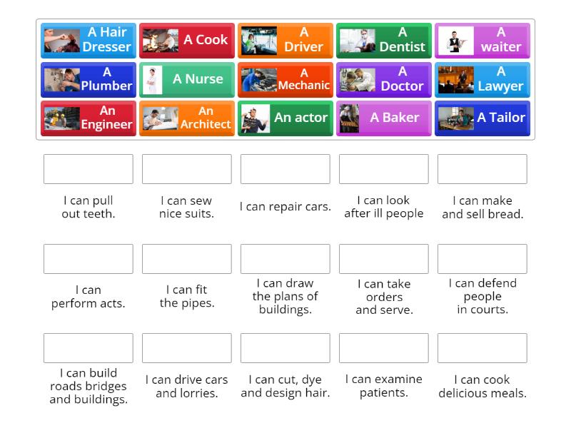 Unit 6 Occupations F - Match up