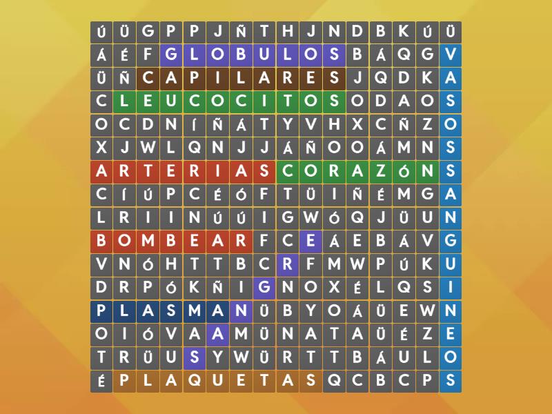 El Sistema Circulatorio - Wordsearch