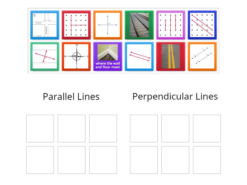 Parallel and Perpendicular Lines bibb - Group sort