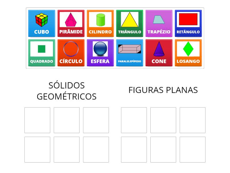 SÓLIDOS GEOMÉTRICOS E FIGURAS PLANAS-5º ano - Group sort