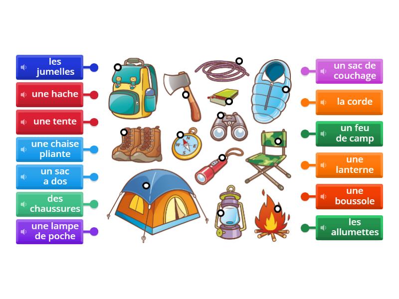 Camping Vocabulary Labelling - Labelled diagram