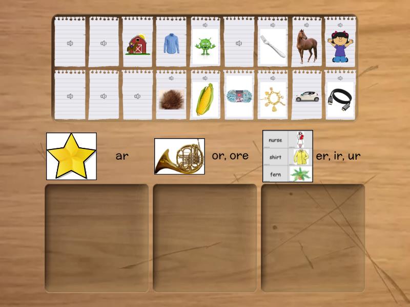 Bossy-R word Sort - Group sort
