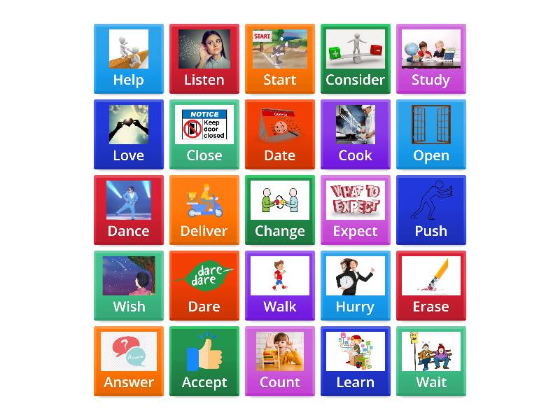 Third Grade Verb Contest - Fichas giratorias