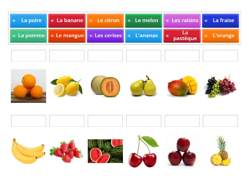 Les fruits 2 - Match up