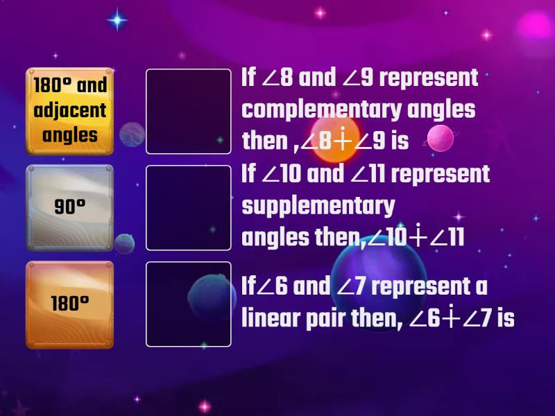 Angles and pairs of angles - Match up