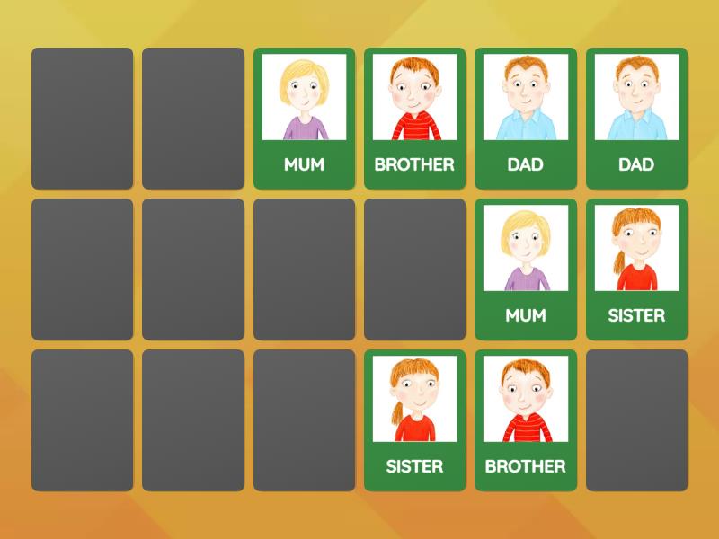 Family Members - memory game - Matching pairs