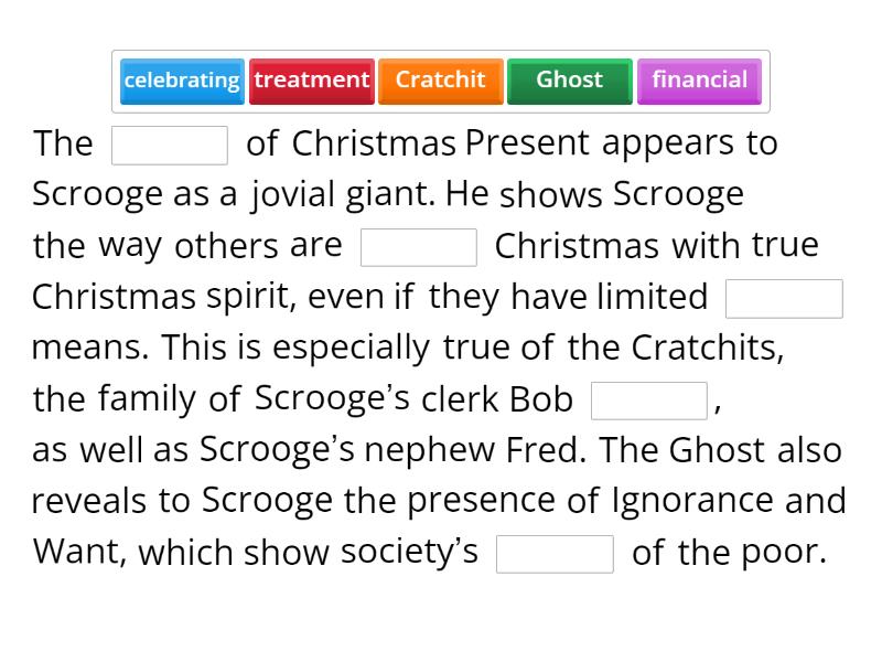 A Christmas Carol Stave 3 - Complete the sentence