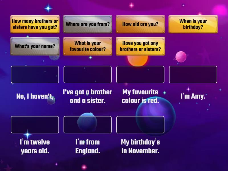 What’s your name? - Match up