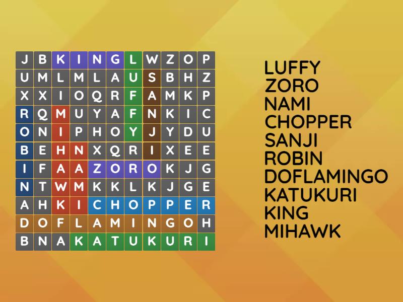 One piece - Wordsearch