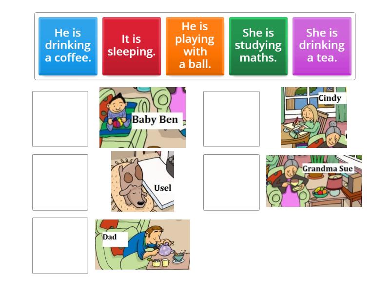 Present Continuous match - A1 level - Runners - Kids 4 - Match up