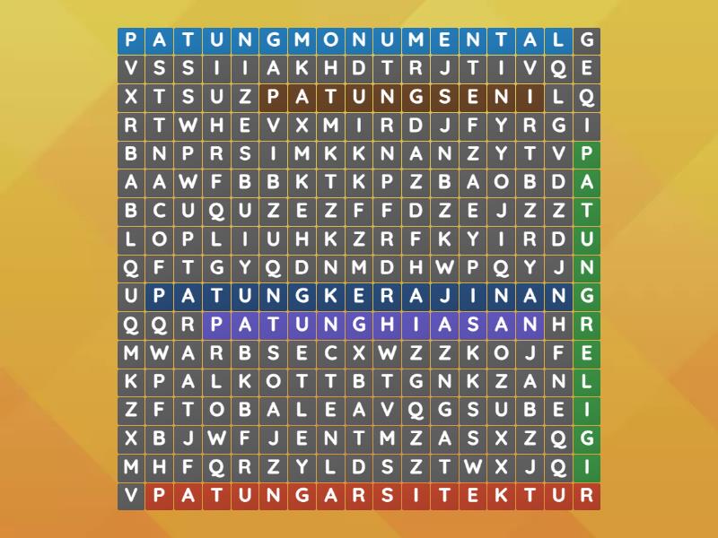 jenis-jenis patung berdasarkan fungsinya - Wordsearch jenis-jenis patung berdasarkan fungsinya - Wordsearch