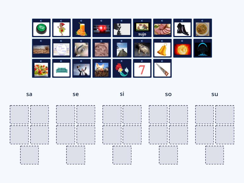 Família S - sílabas sa, se, si, so, su - Group sort