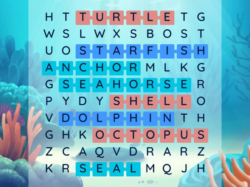 Sea Animals - Wordsearch