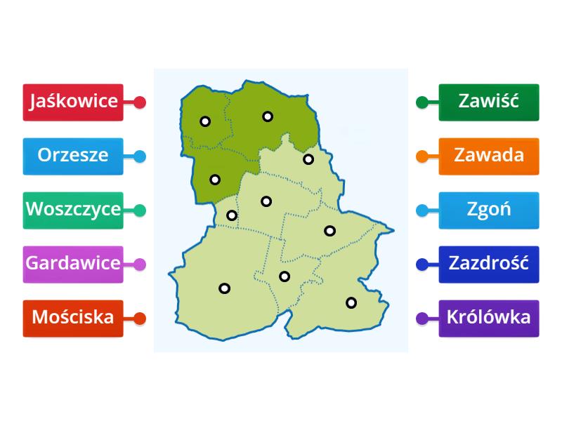 orzesze dzielnice - Labelled diagram