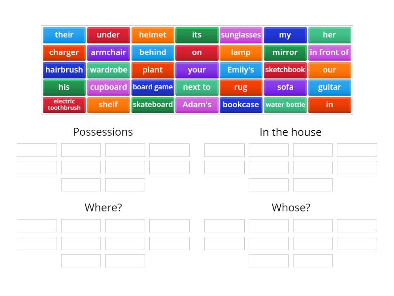 Unit 3 vocabulary revision - Group sort