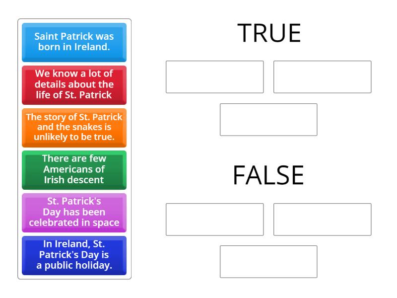 True and False - Listening - Group sort