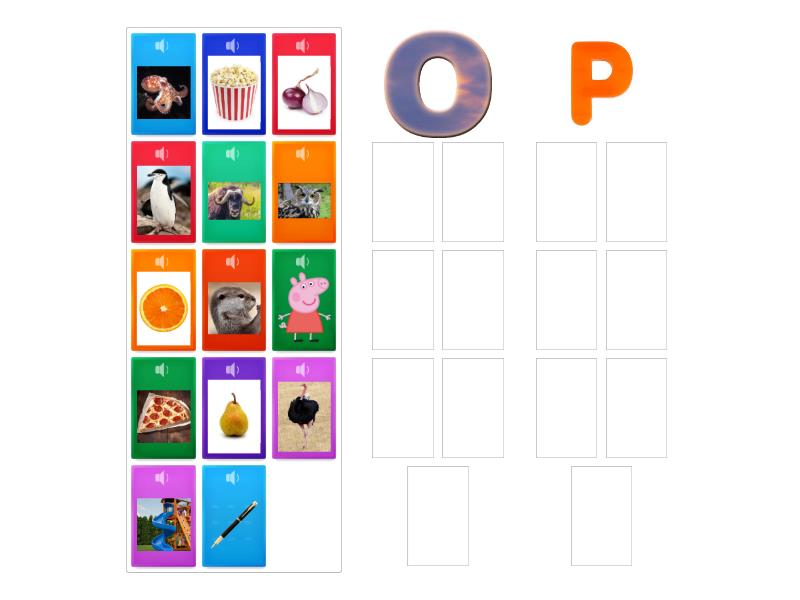 Phonics (O, P) - Group sort