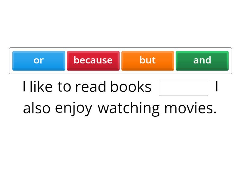 linking words: and, but, or, so, because - Missing word
