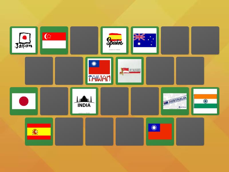 Countries and Flags - Matching pairs