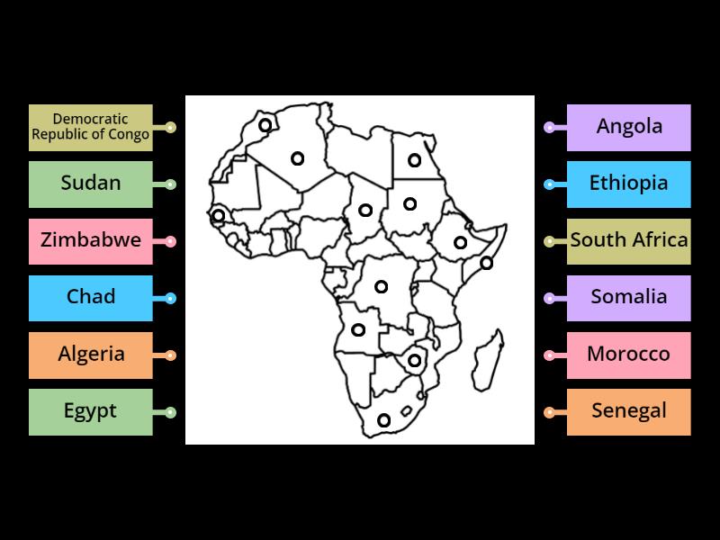 Africa Map - Labelled diagram