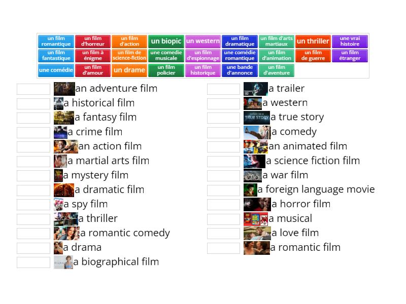 Les genres des films ️ ️ - Match up