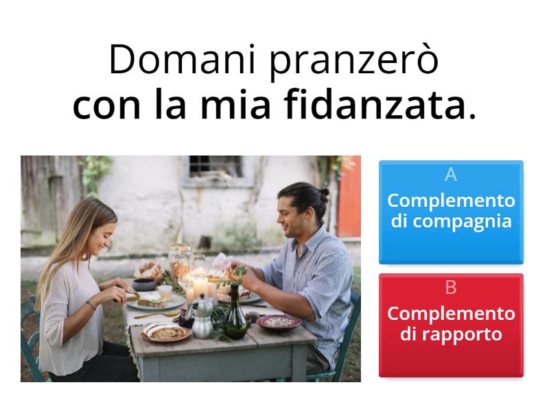 Complemento di compagnia vs Complemento di rapporto - Quiz