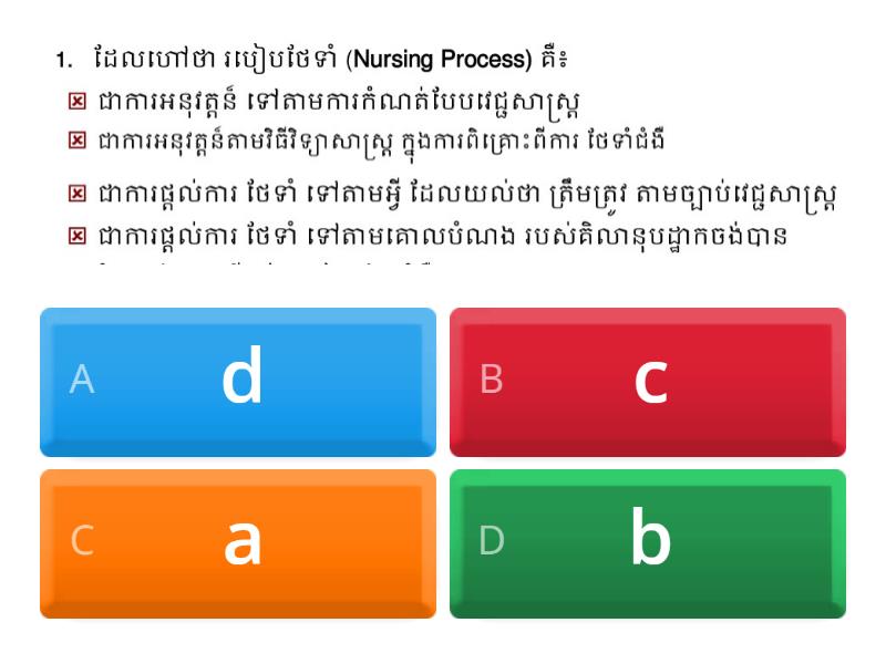 Fundamental Nursing Theory_T. Lim Vuthy 1-100 - Quiz